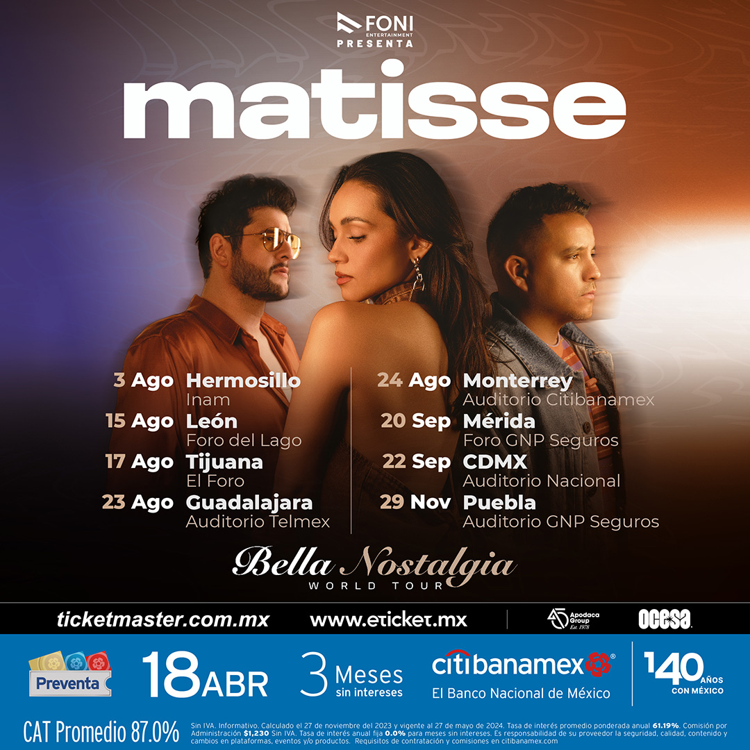 Matisse presenta "Bella Nostalgia Tour" en México - Mundo Indie Mx